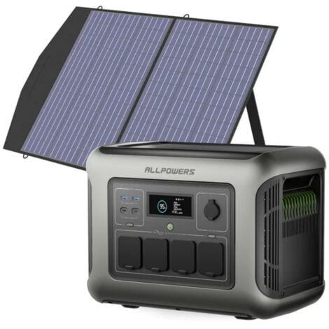 ALLPOWERS R1500 LITE Station Électrique Portable avec Panneau Solaire Pliables de 100W, 1056Wh ...