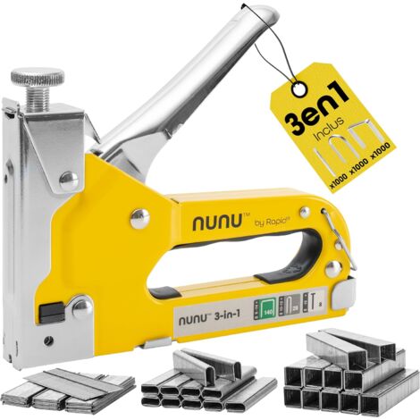 RAPID - NUNU - Agrafeuse-Cloueuse manuelle - 3 en 1, 3 projectiles ...