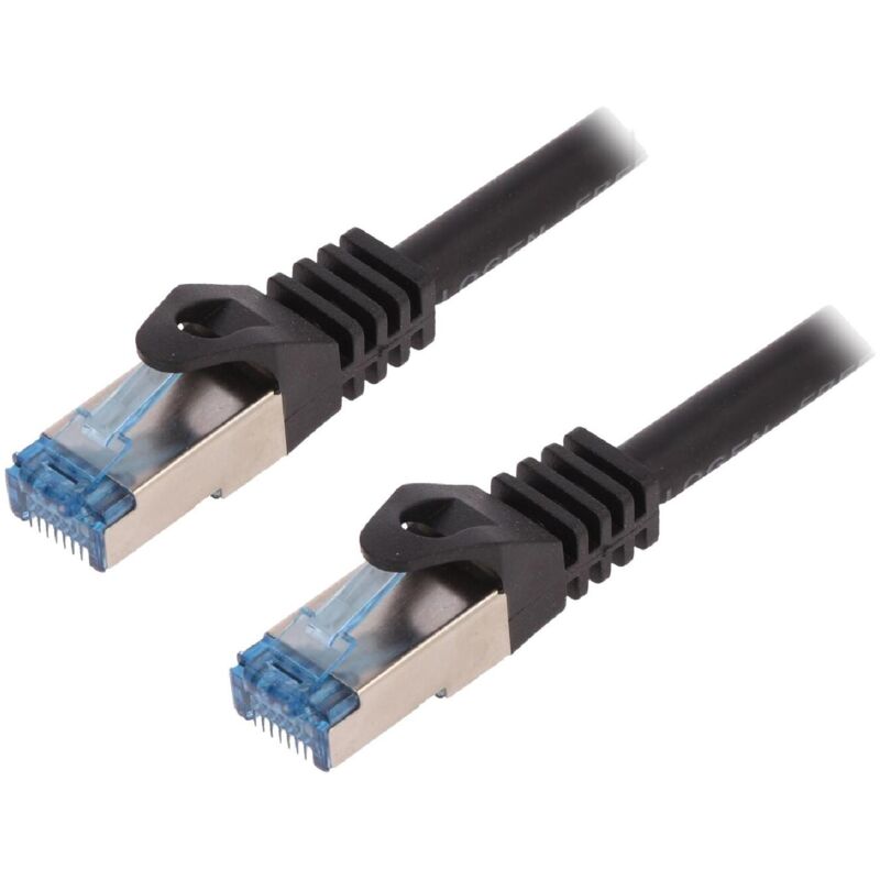 Cable reseau RJ45 male S-FTP Cat 6a noir - 10m