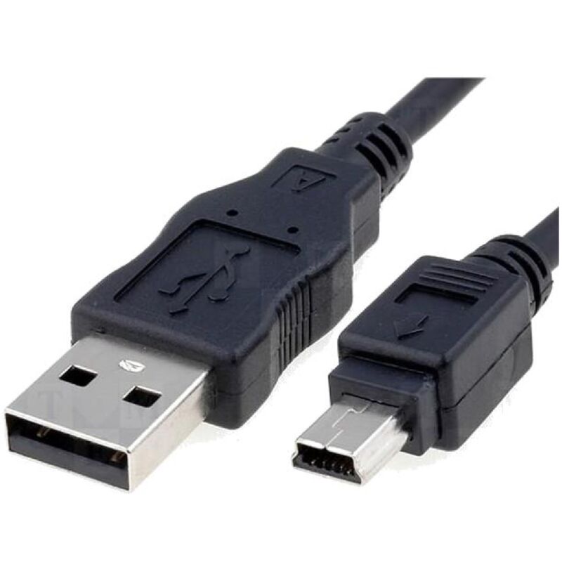 Cable USB A 2.0 male USB B mini male 0.15m noir