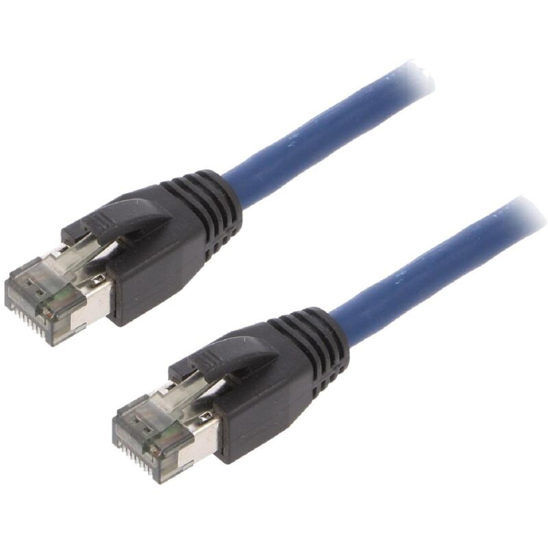Cable reseau RJ45 male S-FTP Cat 8.1 bleu- 0.5m