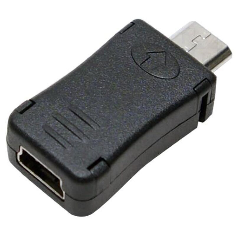 Adaptateur- USB 2.0- USB B micro prise male - USB mini prise male - noir