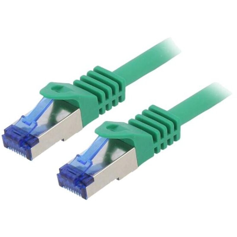 Cable reseau RJ45 male S-FTP Cat 6a vert- 3m