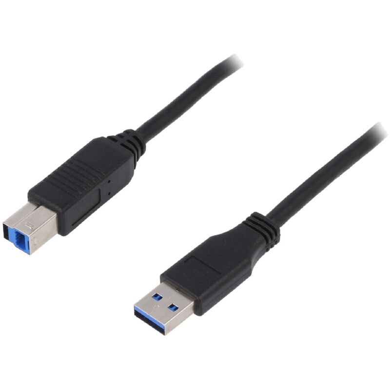 Cable USB 3.0 USB A male USB B prise male 2m - Noir