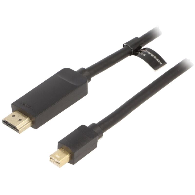 Cable HDMI male mini DisplayPort male 3m noir