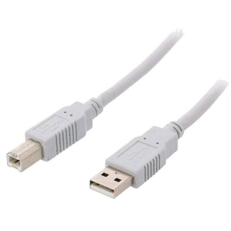 Cable USB 2.0 USB A prise male USB B prise male 2m - Gris clair