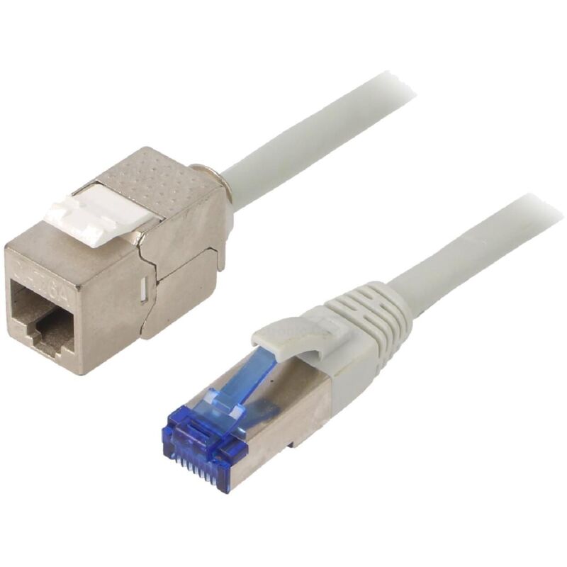 Cable reseau RJ45 male S-FTP 6a gris 15m
