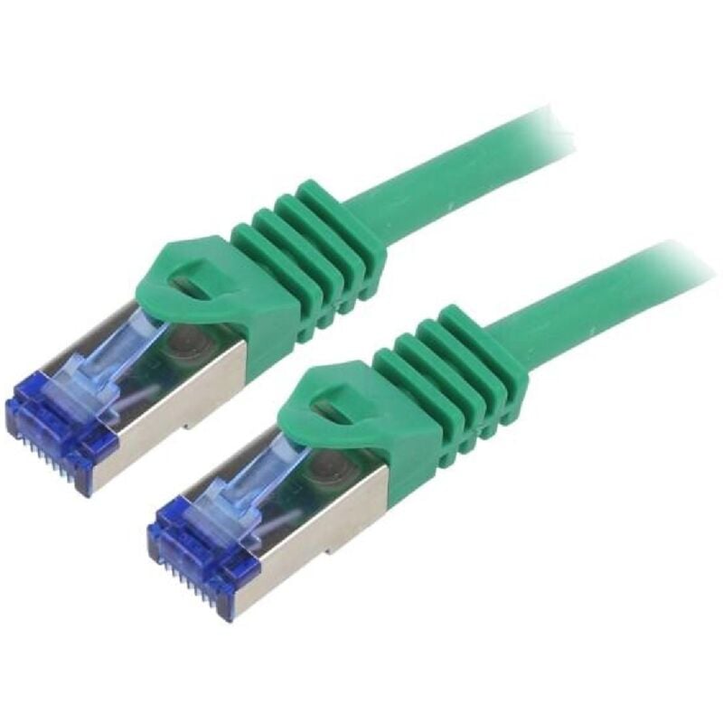 Cable reseau RJ45 male S-FTP Cat 6a vert- 1m