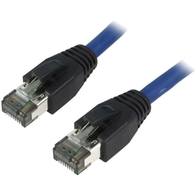 Cable reseau RJ45 male S-FTP Cat 8.1 bleu- 15m