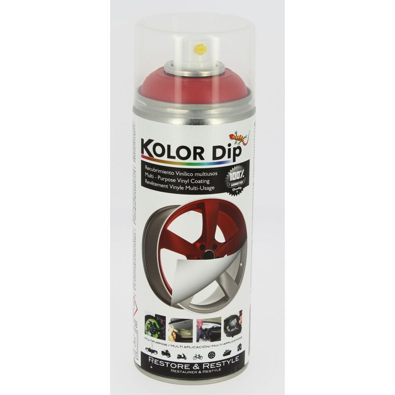 Bombe peinture Dip finition rouge metallique - Spray 400ml - KolorDip