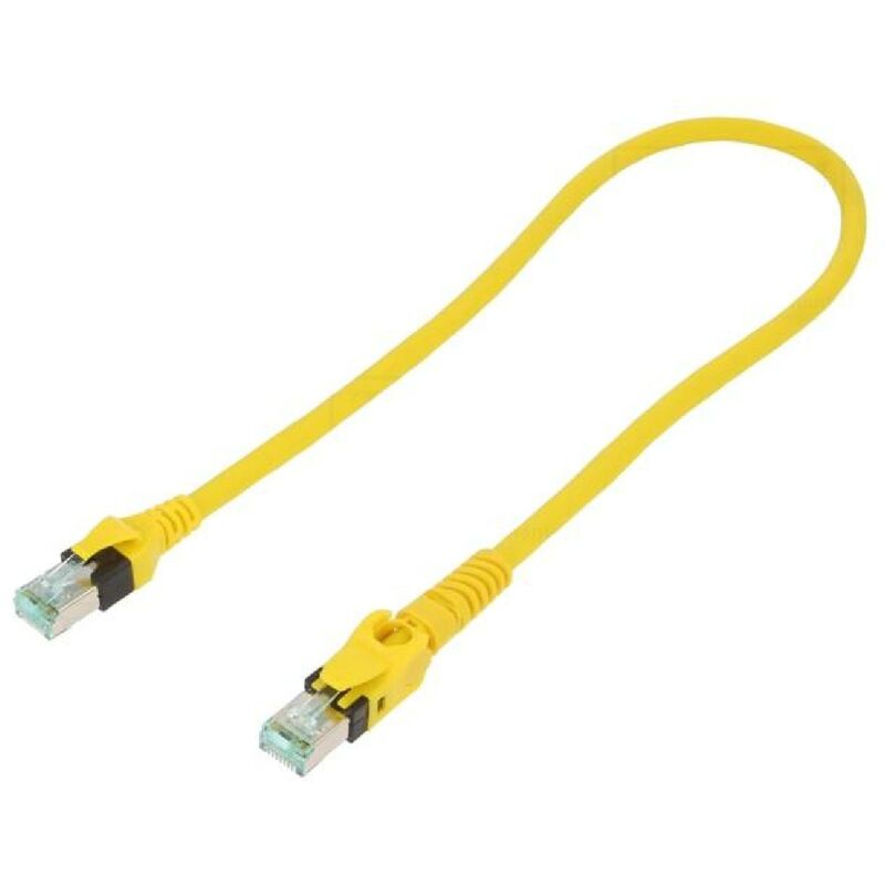 Cable reseau RJ45 Prise male SFTP Cat 6 jaune 50cm - 1 prise RJ45 mobile