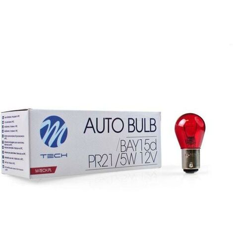 Ampoule Bay15d 12v 21 5w Rouge BOITE De 10 - ArmTech