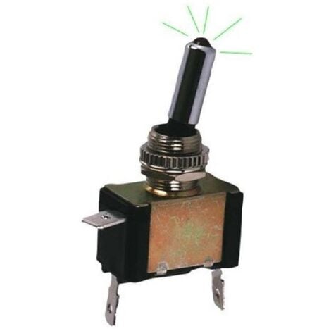 Interrupteur On-Off Metal avec LED Vert