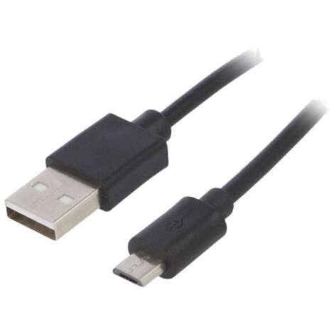 Cable- USB 2.0- USB A prise.USB B micro prise- nickele- 1.8m