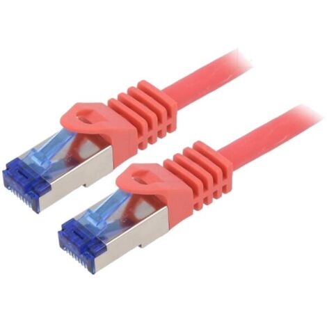 Cable reseau RJ45 male S-FTP Cat 6a rouge- 5m