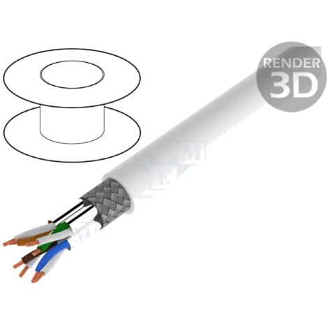 Cordon S-FTP Cat7 100m - Blanc