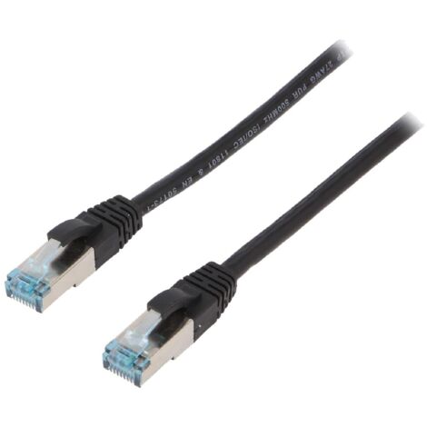 Cable reseau RJ45 male S-FTP Cat 6a noir- 2m