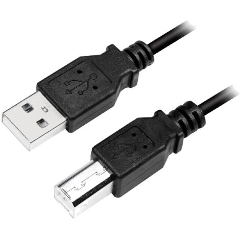 Cable USB 2.0 USB A male USB B prise male 500cm - Noir