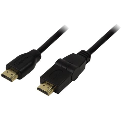 Cable HDMI male HDMI male mobile 90o 1.8m - Noir