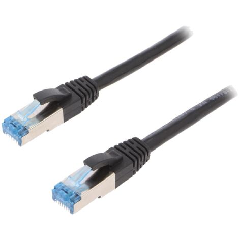 Cable reseau RJ45 male S-FTP Cat 6a noir - 0.5m