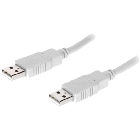 Cable USB A 2.0 male des deux cotes 1m gris
