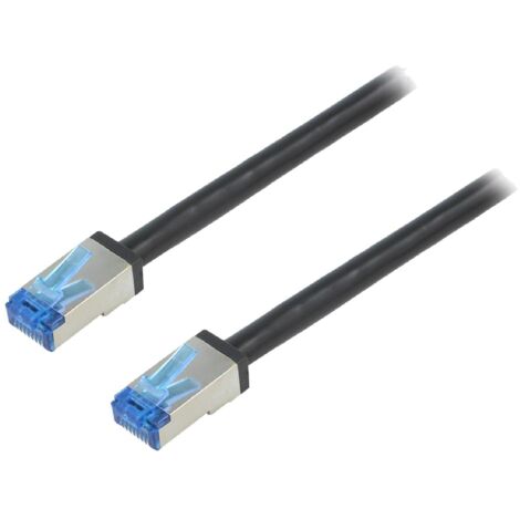 Cable reseau RJ45 male S-FTP Cat 6a noir - 7.5m