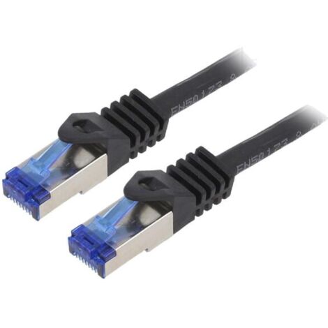 Cable reseau RJ45 male S-FTP Cat 6a noir- 1m
