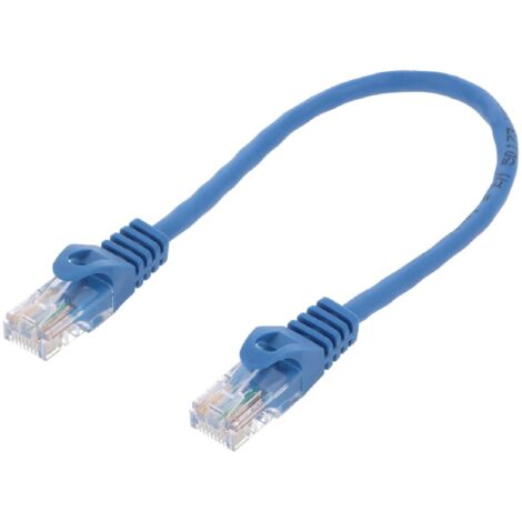 Cable reseau RJ45 male U-UTP Cat.5e bleu- 0.25m