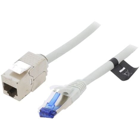 Cable reseau RJ45 male S-FTP 6a gris 1m