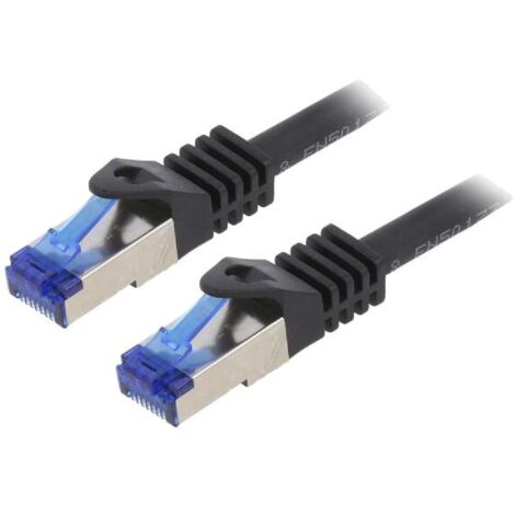 Cable reseau RJ45 male S-FTP Cat 6a noir - 0.5m