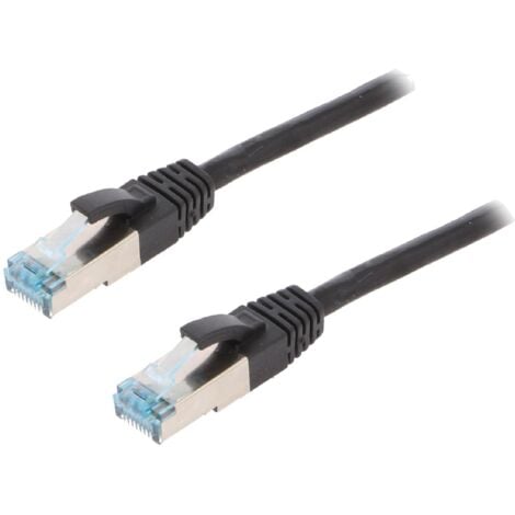 Cable reseau RJ45 male S-FTP Cat 6a noir- 1m