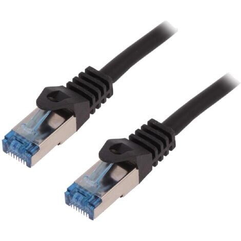 Cable reseau RJ45 male S-FTP Cat 6a noir- 1m