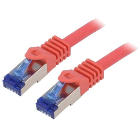 Cable reseau RJ45 male S-FTP Cat 6a rouge- 10m