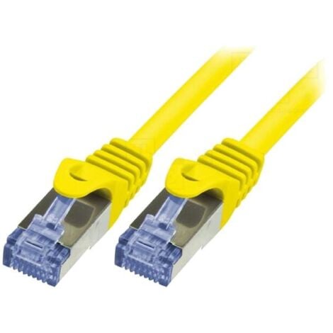 Cable reseau RJ45 male S-FTP Cat 6a jaune - 0.25m