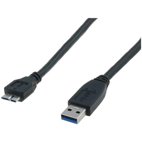 Cable- USB 3.0- USB A prise.USB B micro prise- nickele- 1m- noir