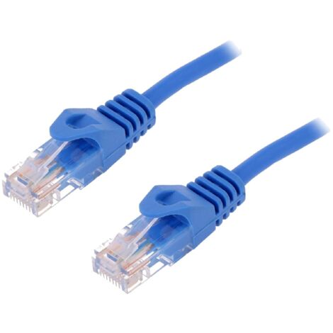 Cable reseau RJ45 male U-UTP Cat.5e bleu- 1.5m