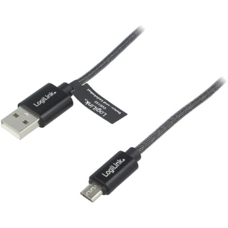 Cable USB A male USB B micro prise male 1m - Gris