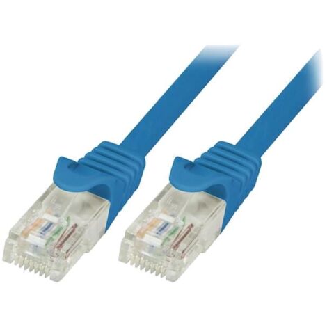 Cable reseau RJ45 male U-UTP Cat.6 bleu - 1m