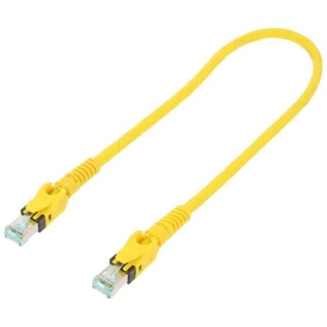 Cable reseau RJ45 male S-FTP Cat 6a jaune - 0.5m