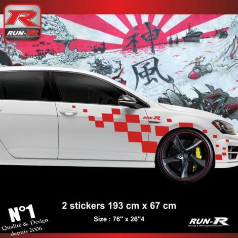 Sticker 00FLR damier geant Rouge - Run-R