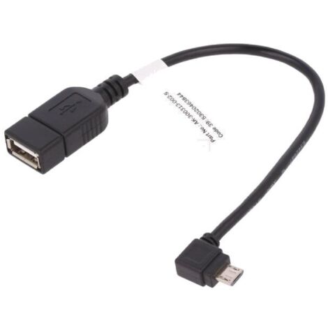 Cable OTG USB 2.0 USB A femelle vers USB B micro prise angulaire