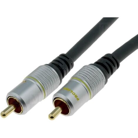 Cable noir RCA dore 1.2m