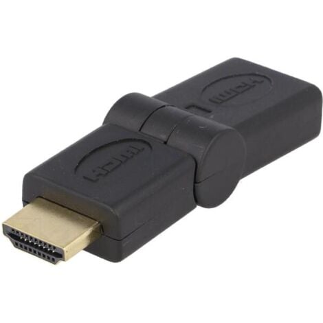 Adaptateur HDMI femelle mobile 90o HDMI prise male - Noir