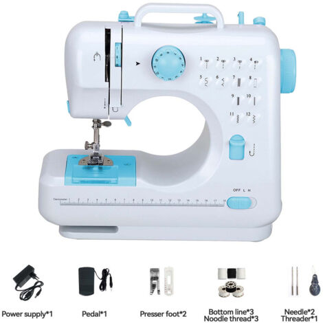 DEWIN Machine à Coudre électrique 12 Points Machine à Coudre Double Fil ...