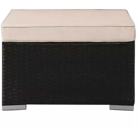 AREBOS Polyrattan Hocker Sitz Ablage In & Outdoor geeignet inklusive ...