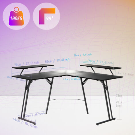 Großer Gaming Tisch Schreibtisch Eckschreibtisch L-förmiger ...