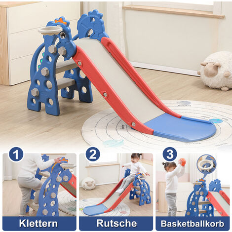 Rutschen Kleinkinderrutsche 3 in 1 Spielplatz Slide mit Basketballkorb ...