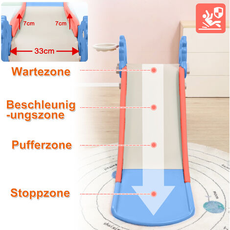 Rutschen Kleinkinderrutsche 3 in 1 Spielplatz Slide mit Basketballkorb ...