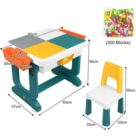 Kindertische Kindertisch Aktivitätstisch Set mit 1 Stühle und Stauraum ...