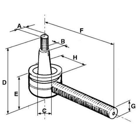 Rotule barre de direction M18x1,5 - RE54957 adaptable JOHN D.